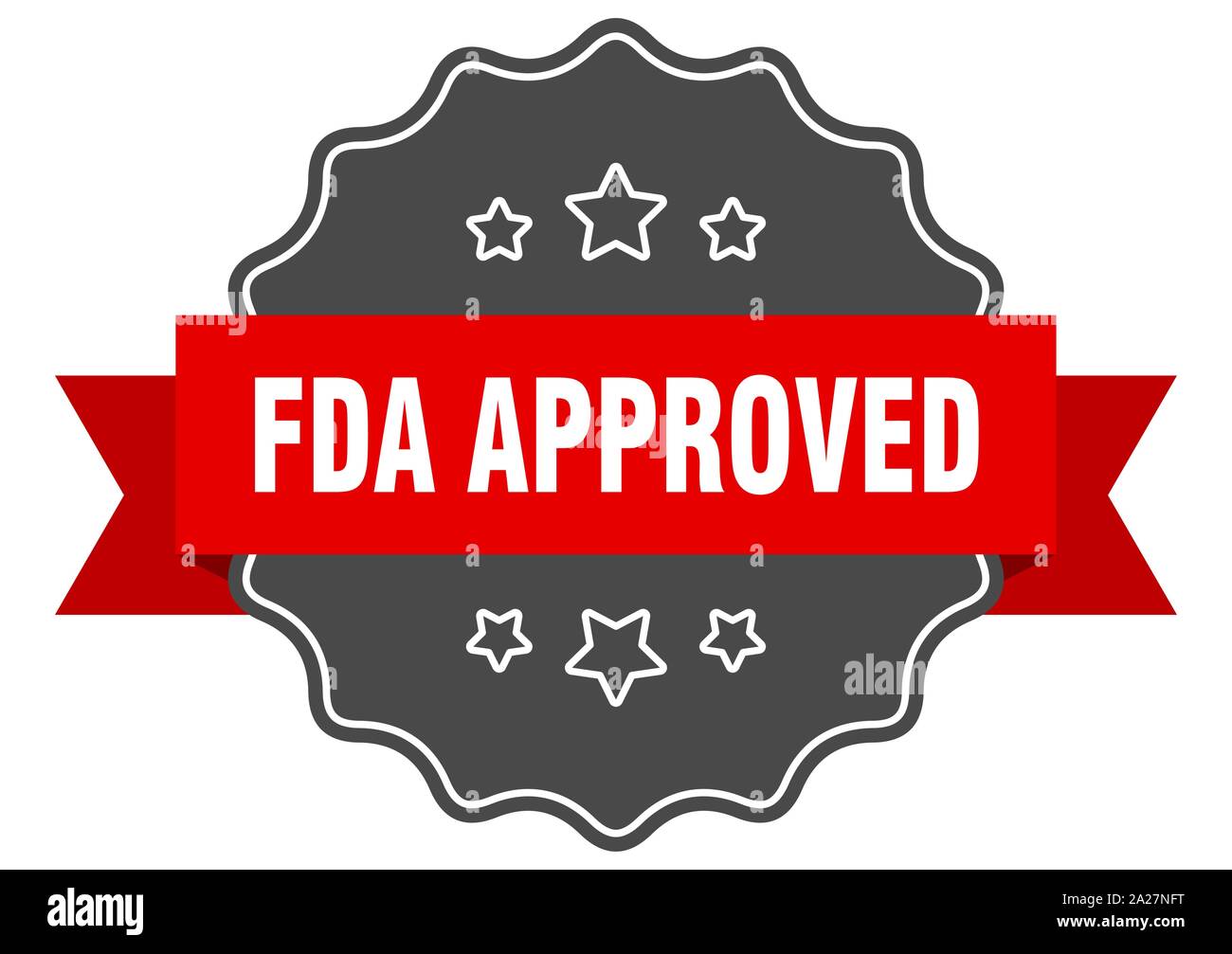 fda approved red label. fda approved isolated seal. fda approved Stock ...