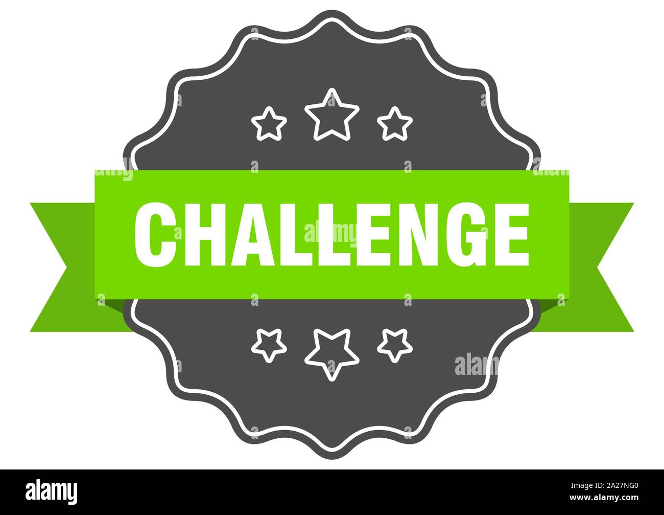 Challenge round green sticker Stock Vector Images - Alamy