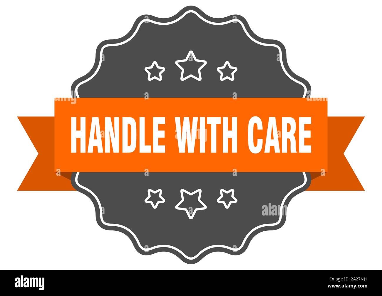 handle with care isolated seal. handle with care orange label. handle ...