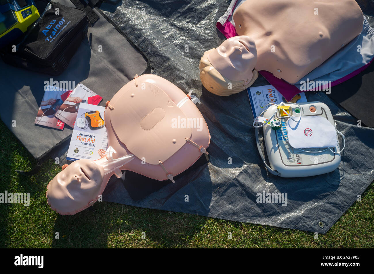 CPR and AED training dummies Stock Photo - Alamy