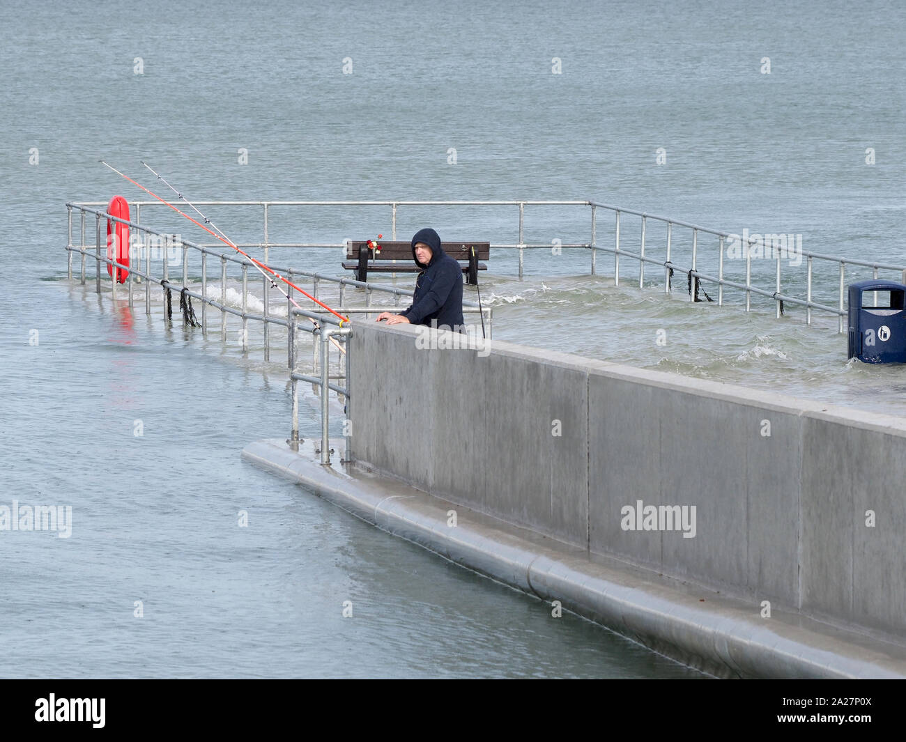 Sheerness, Kent, UK. 1st October, 2019. UK Weather: a surge tide caused ...