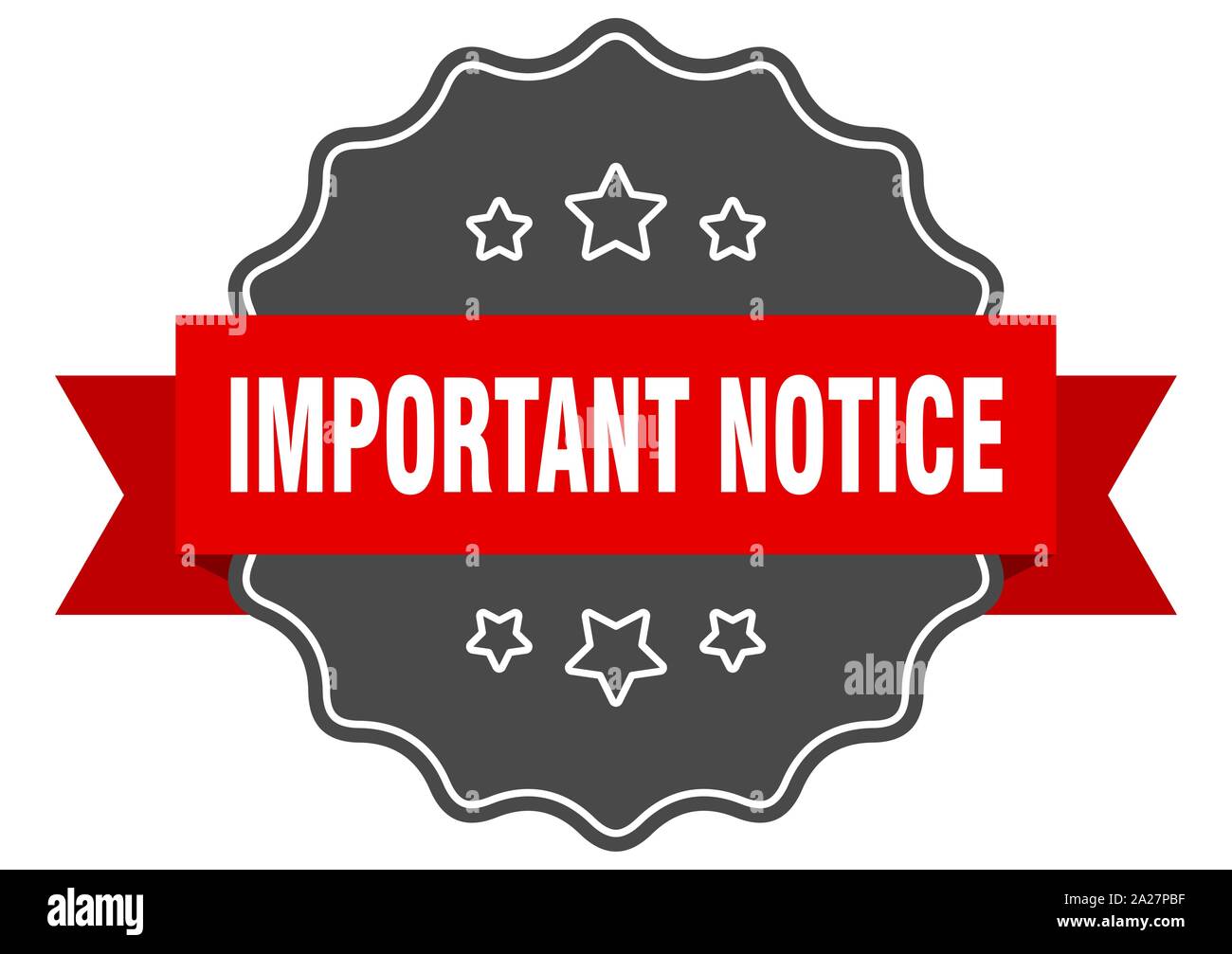 important notice red label. important notice isolated seal. important ...