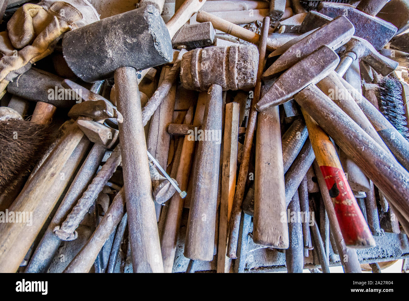 A lot of tools in a traditional workshop Stock Photo - Alamy