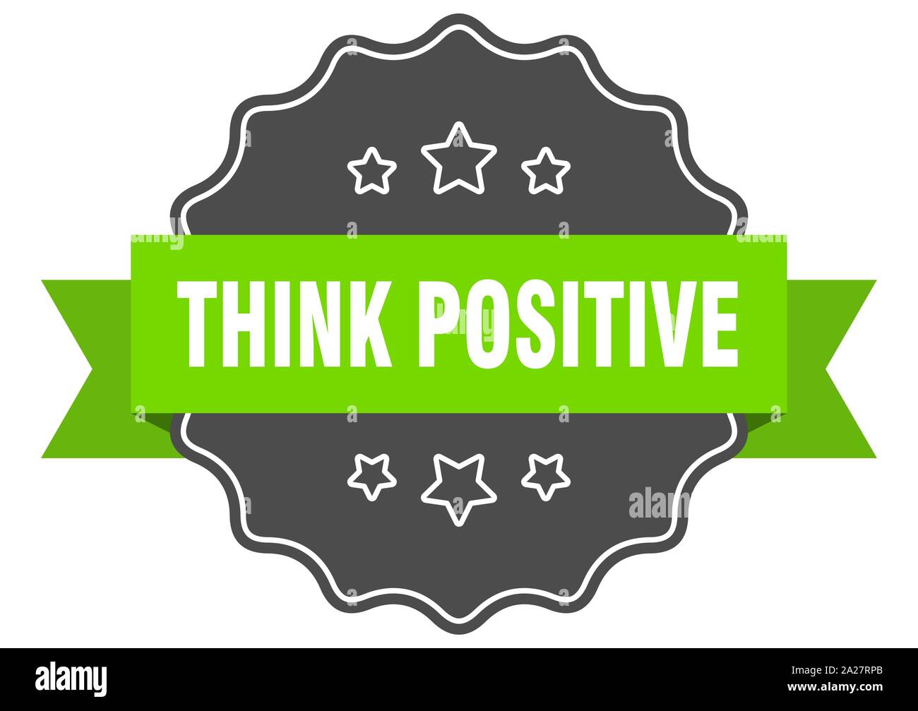 think positive isolated seal. think positive green label. think ...