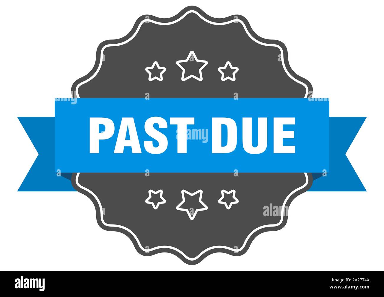 past due blue label. past due isolated seal. past due Stock Vector ...