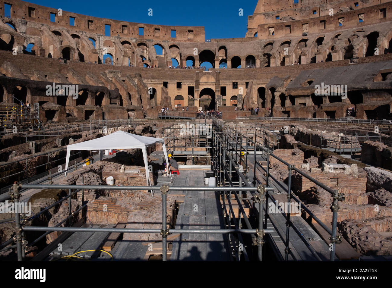 Stunning wide angled views inside of the Colosseum, Rome showing ...