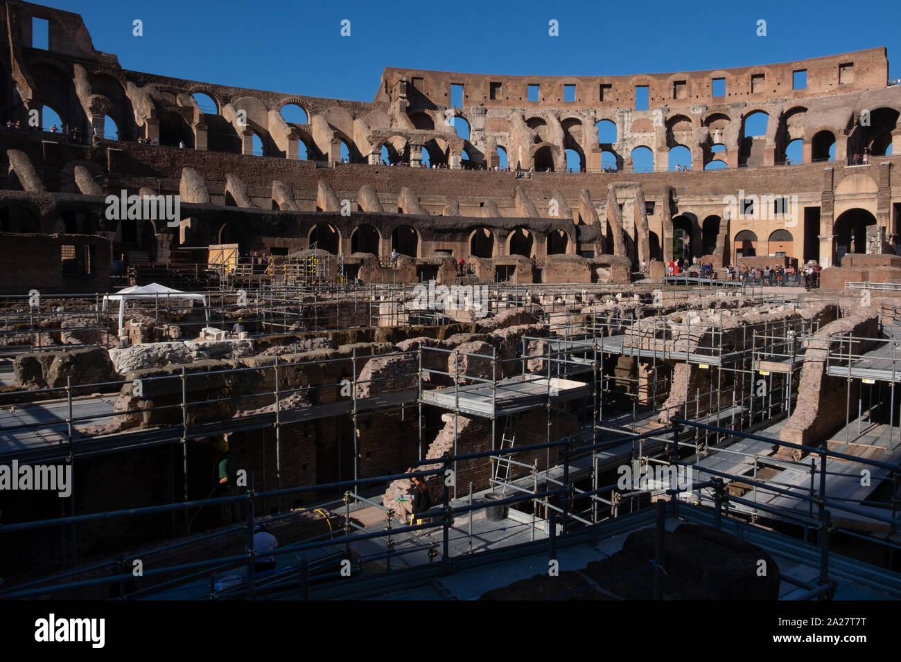 Stunning wide angled views inside of the Colosseum, Rome showing ...