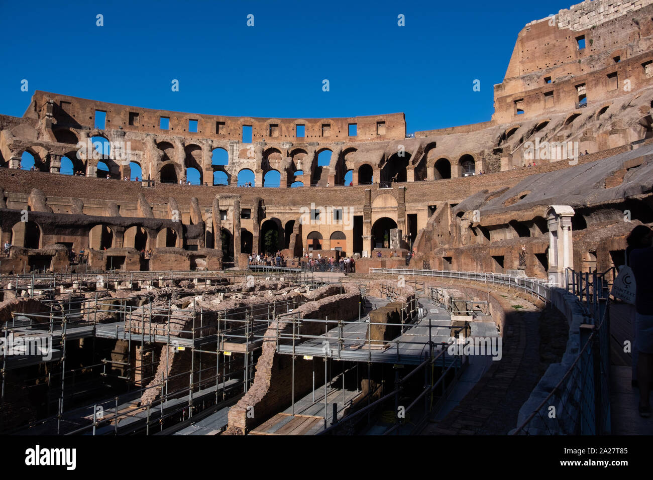 Stunning wide angled views inside of the Colosseum, Rome showing ...