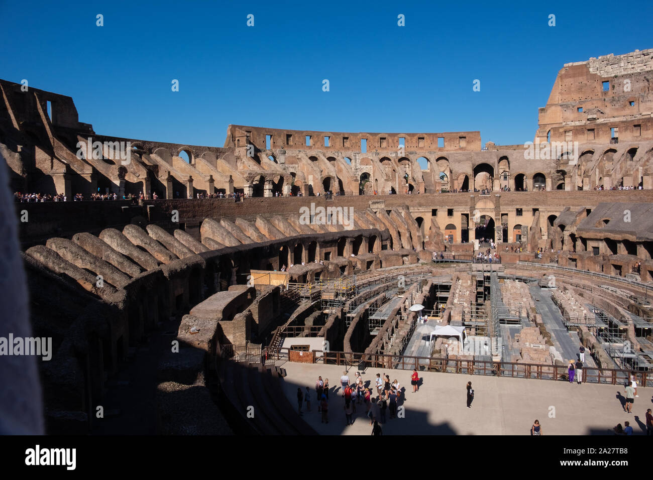 Stunning wide angled views inside of the Colosseum, Rome showing ...