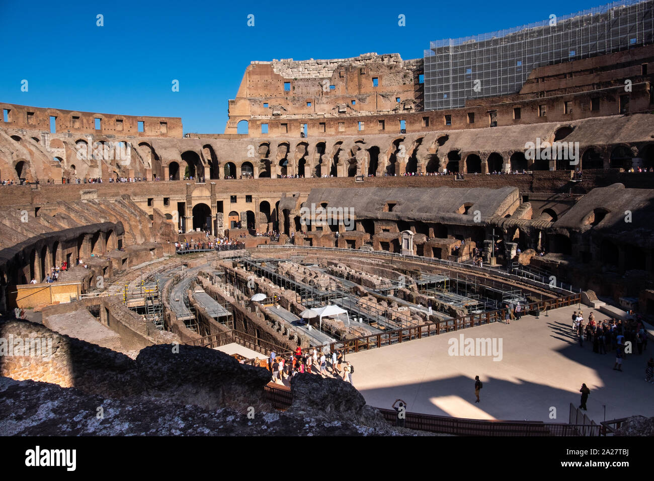 Stunning wide angled views inside of the Colosseum, Rome showing ...