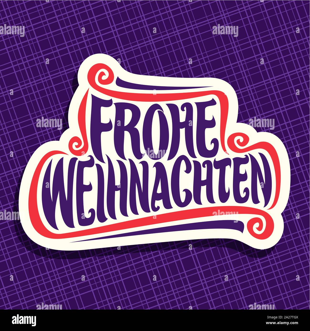 Vector poster for Merry Christmas in german language, design xmas logo ...