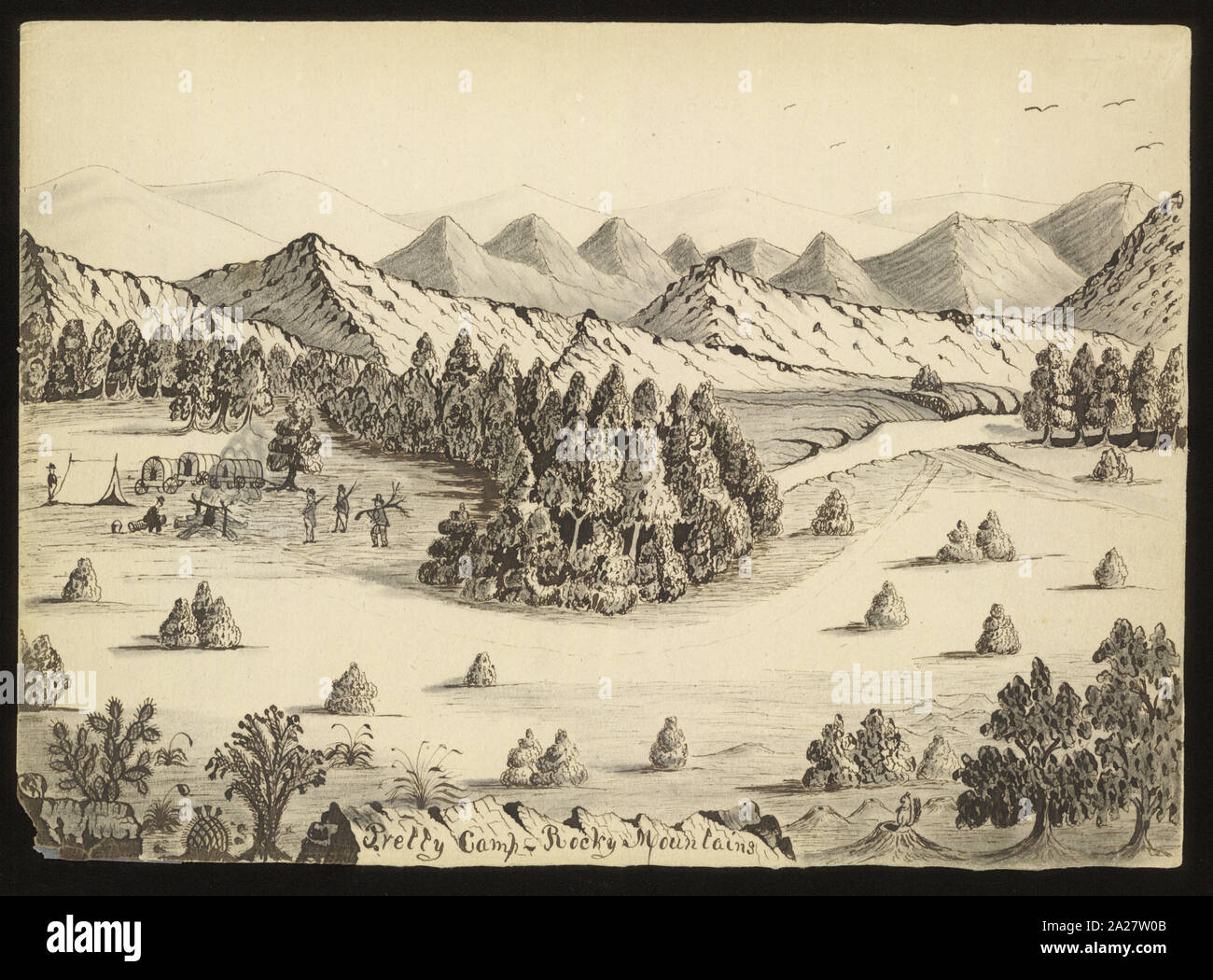 Pretty camp - Rocky Mountains Stock Photo - Alamy