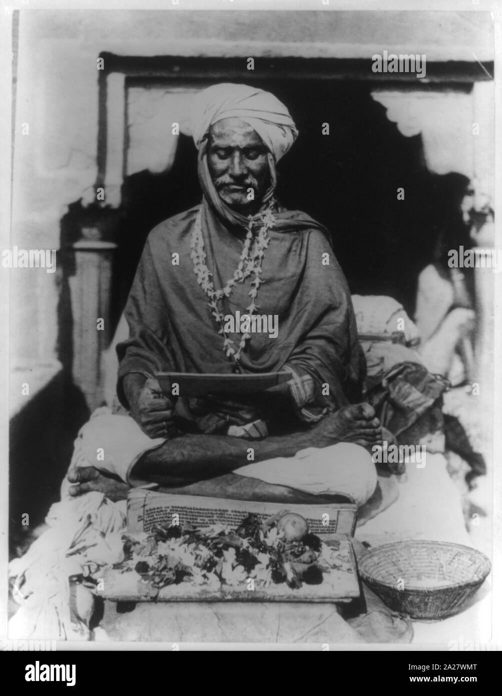 Priest sitting. India. 1902 Stock Photo - Alamy