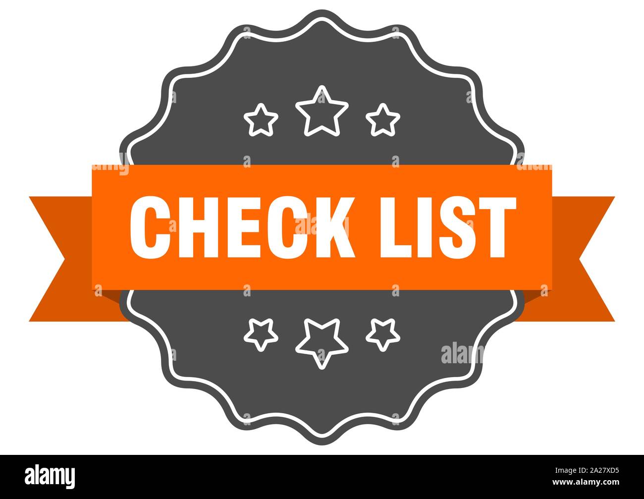 check list isolated seal. check list orange label. check list Stock ...