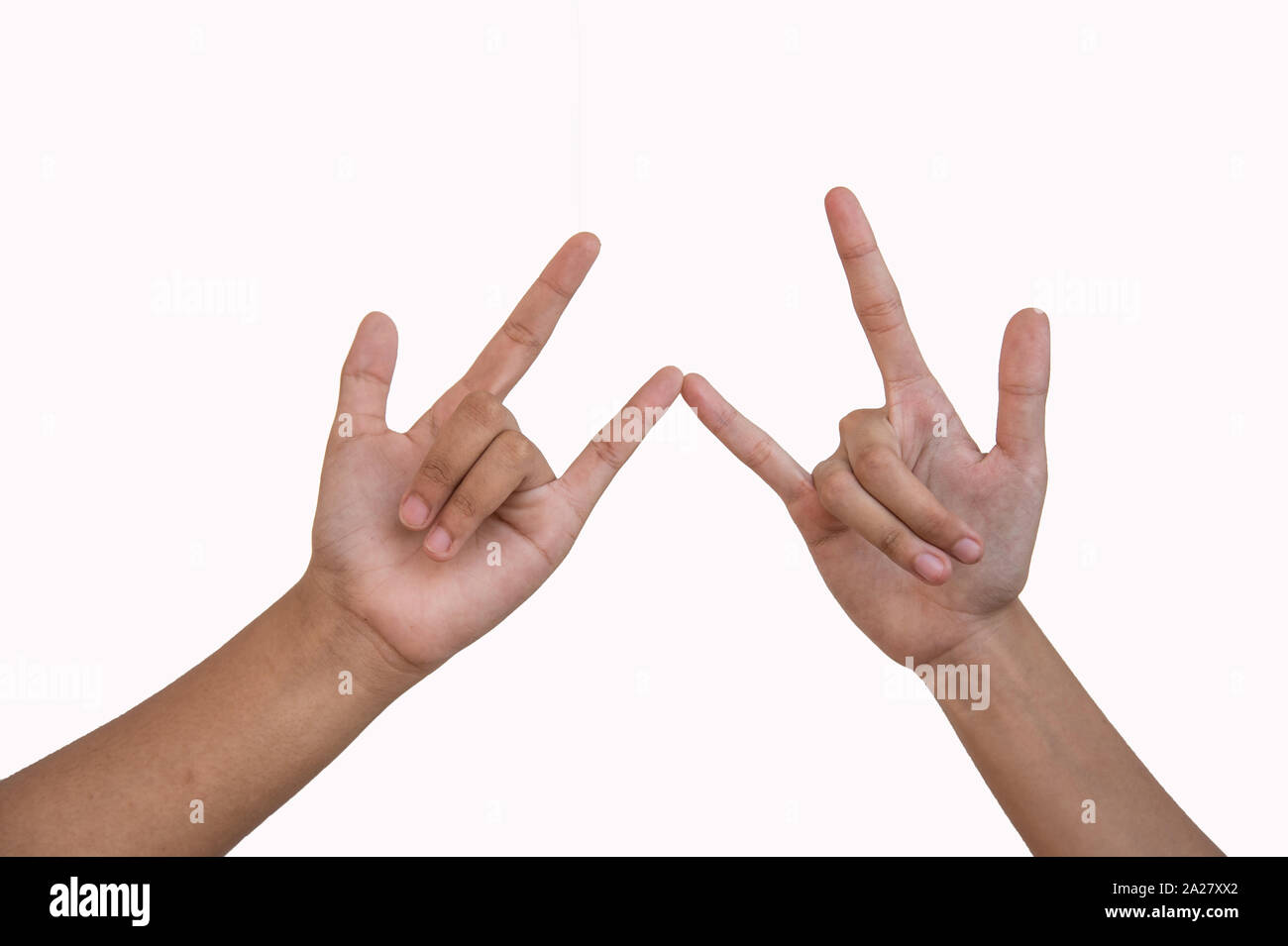 love sign of children on white background Stock Photo - Alamy