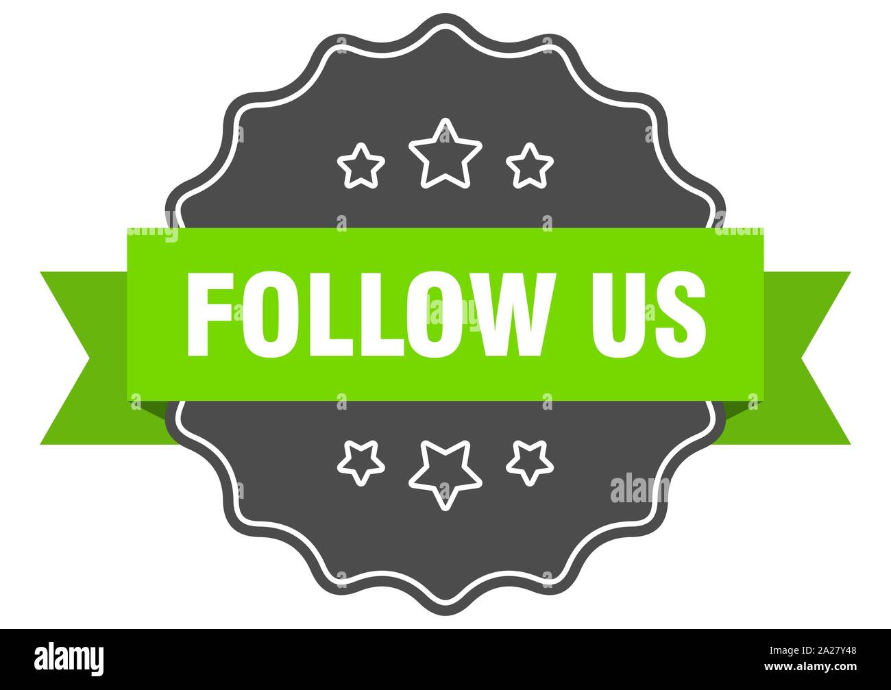 follow us isolated seal. follow us green label. follow us Stock Vector ...
