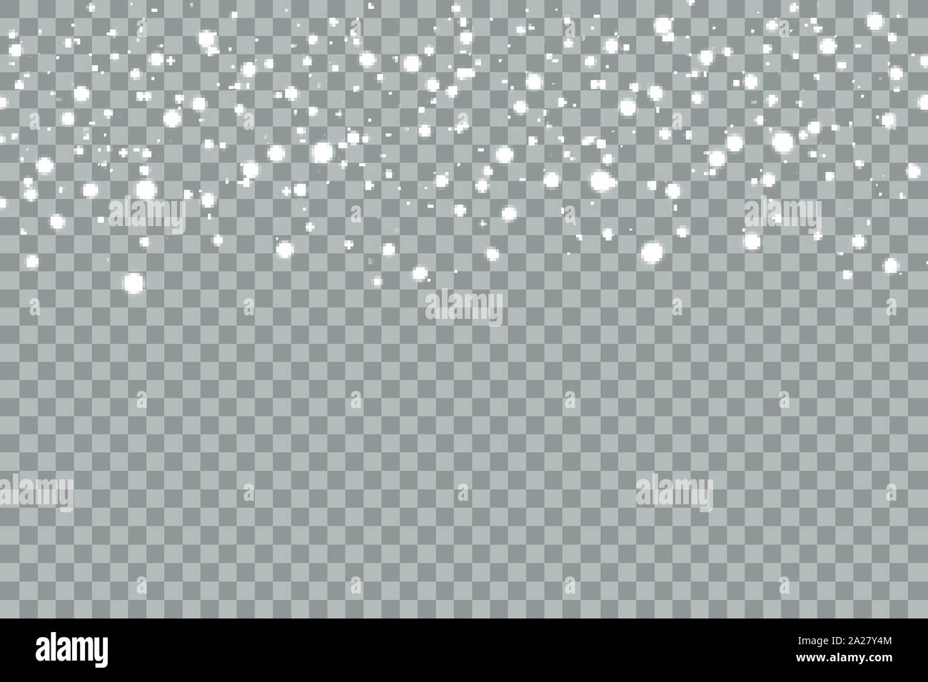 Realistic falling snowflakes. Isolated on transparent background ...