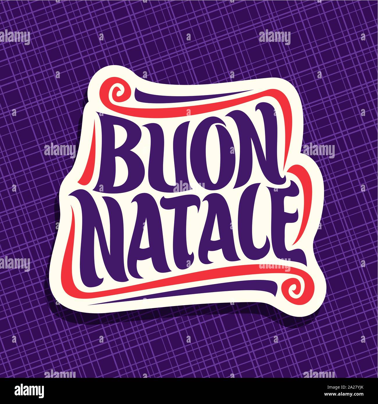 Vector poster for Merry Christmas in italian language, design xmas logo ...