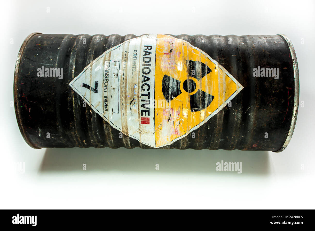 Cylinder shape container of Radioactive material Stock Photo - Alamy