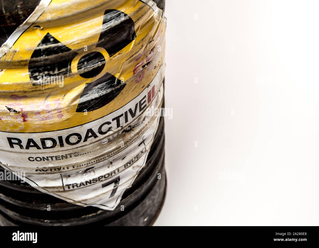 Cylinder shape container of Radioactive material Stock Photo - Alamy