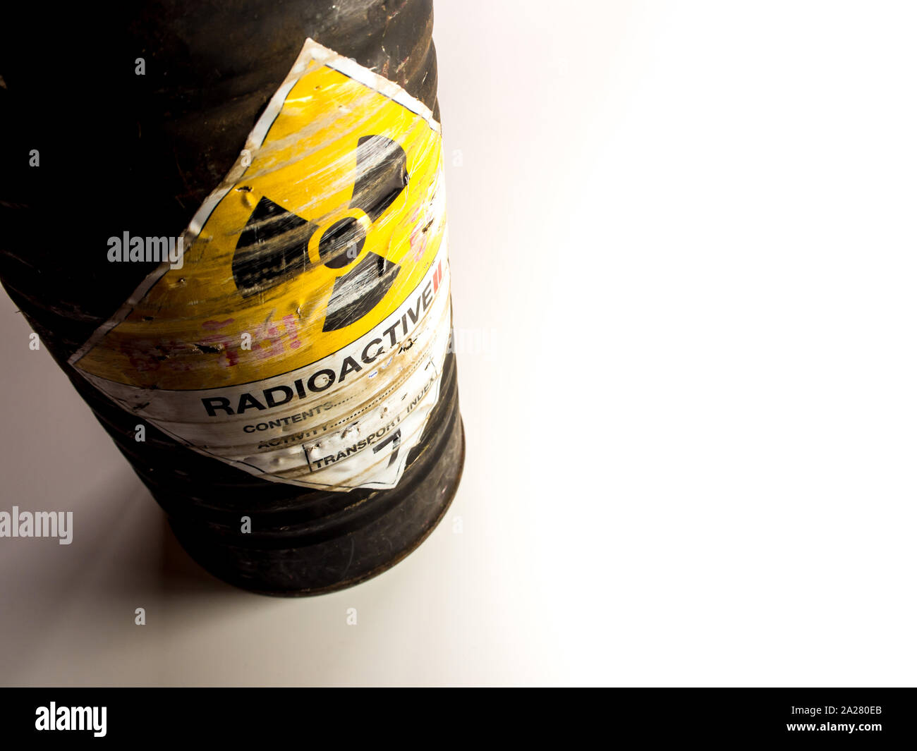 Cylinder shape container of Radioactive material Stock Photo - Alamy