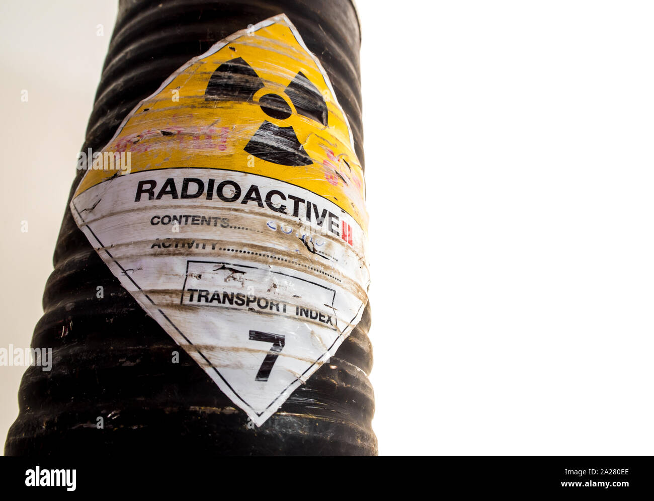 Cylinder shape container of Radioactive material Stock Photo - Alamy