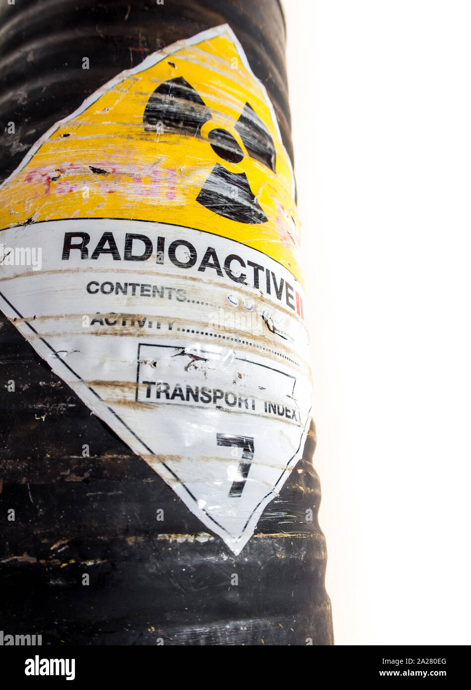 Cylinder shape container of Radioactive material Stock Photo - Alamy