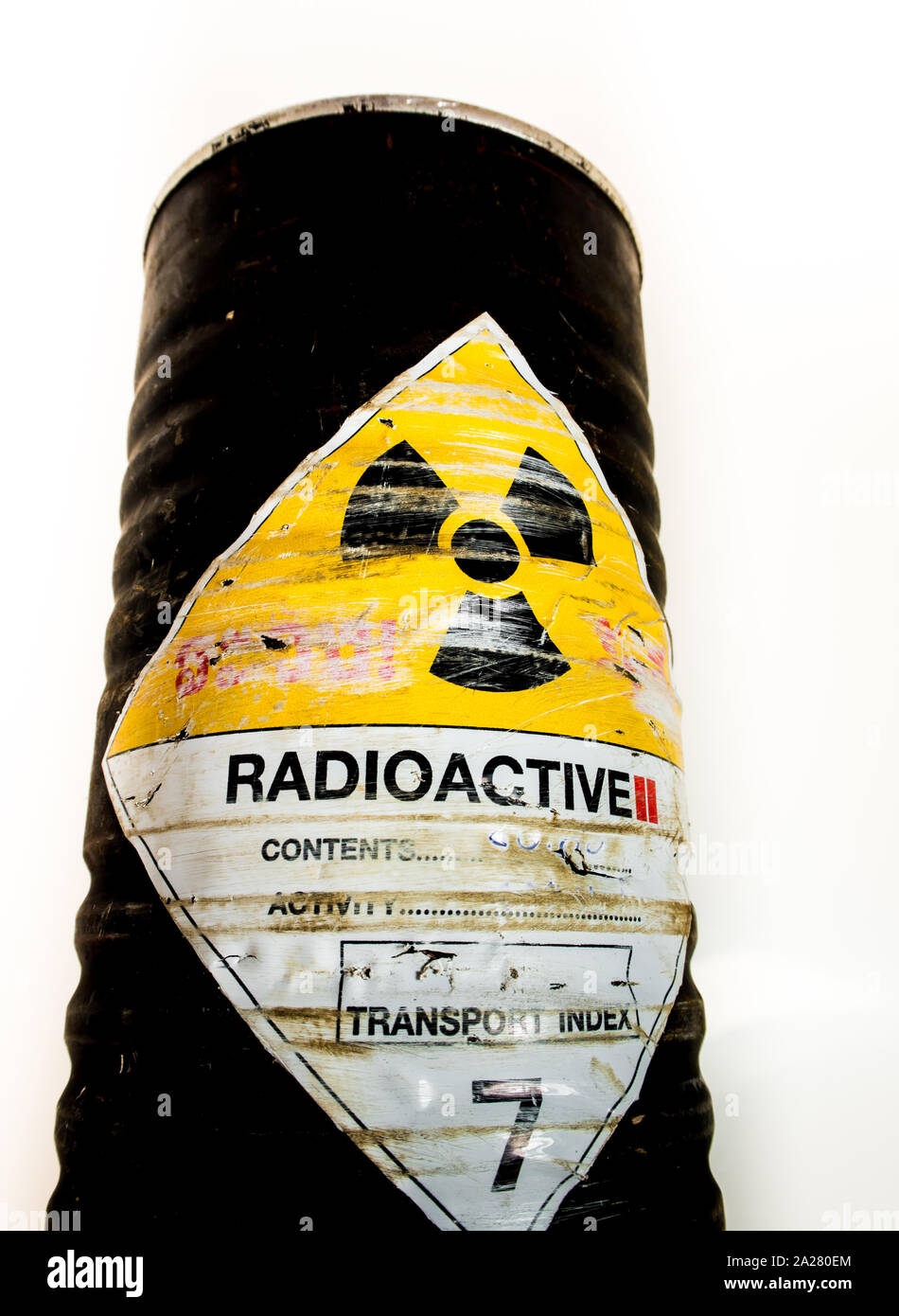 Cylinder shape container of Radioactive material Stock Photo - Alamy