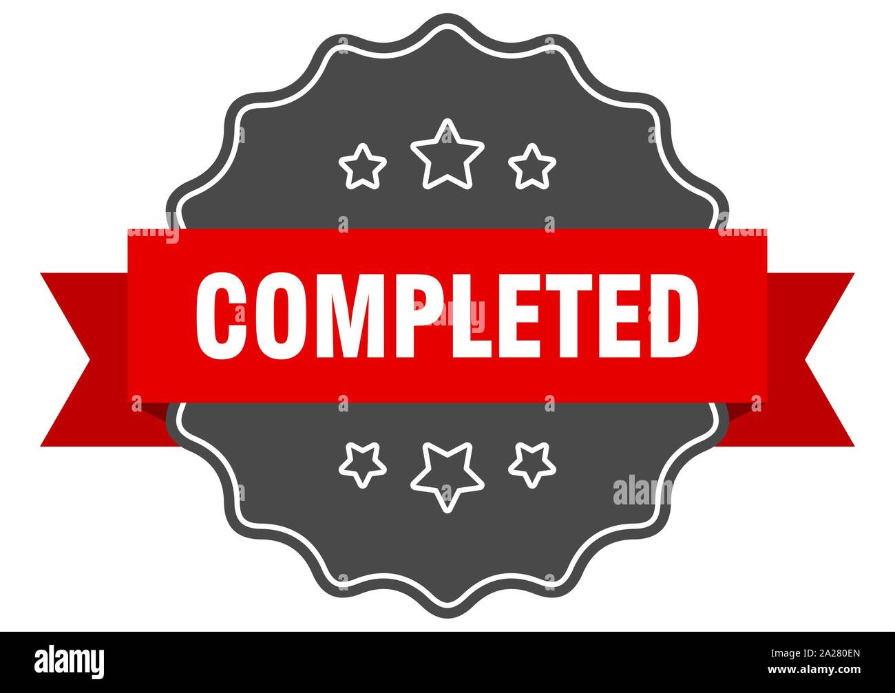 completed red label. completed isolated seal. completed Stock Vector ...