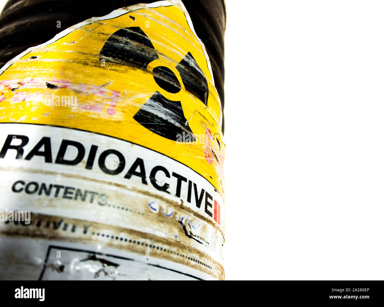 Cylinder shape container of Radioactive material Stock Photo - Alamy