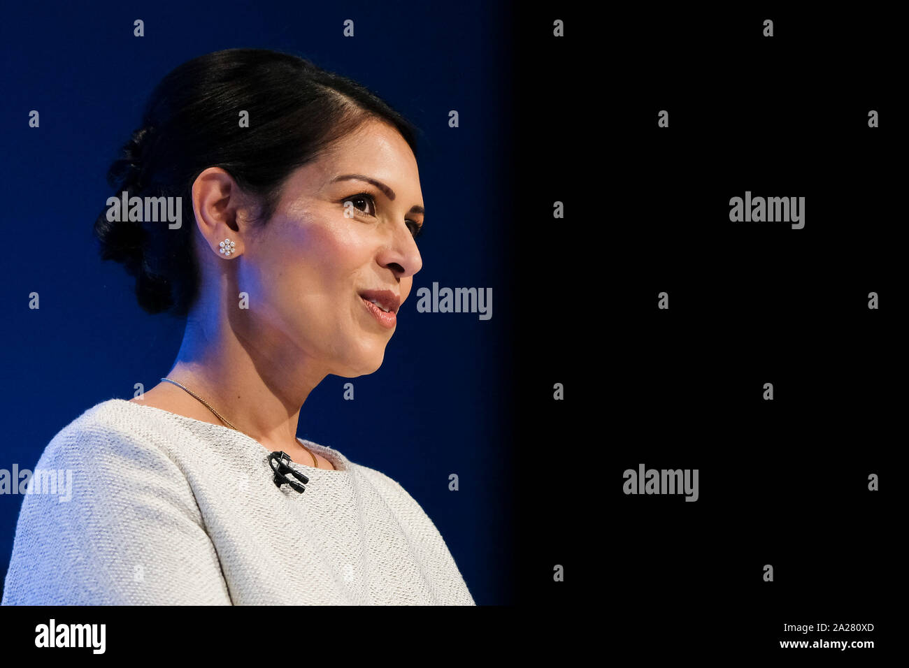 Manchester Central, Manchester, UK. 1 October 2019. Priti Patel, Home ...