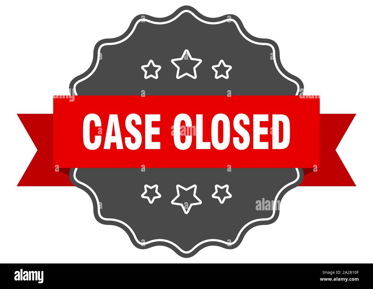 case closed red label. case closed isolated seal. case closed Stock ...