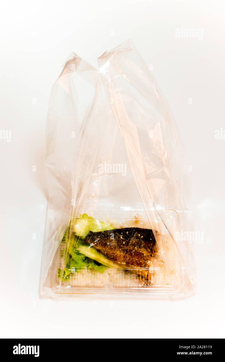 Food in plastic box, Grill fish with rice and vetgetable Stock Photo ...