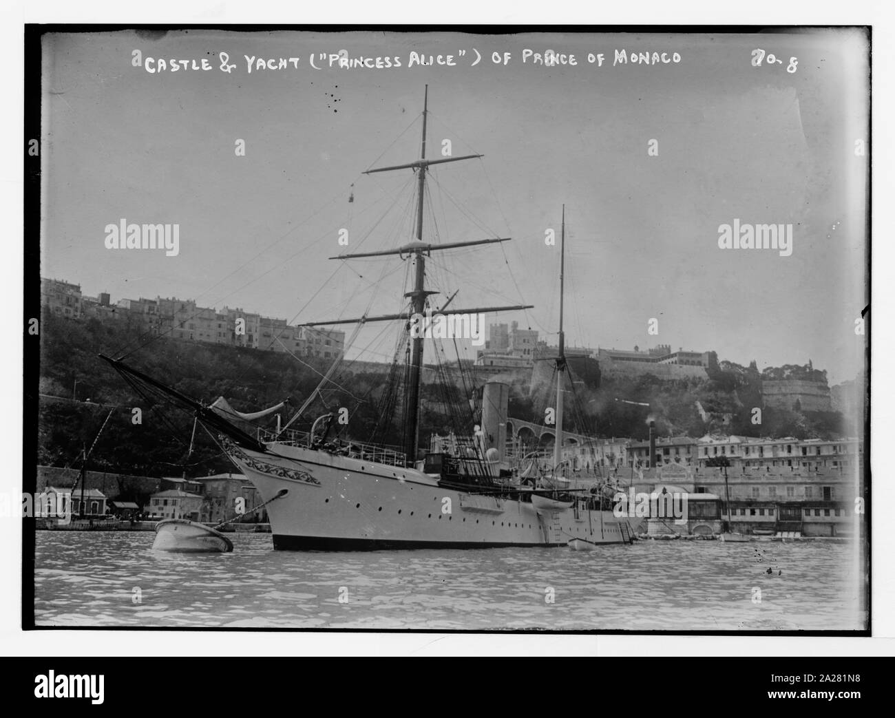 Princess Alice - yacht of Prince of Monaco, castle in background ...