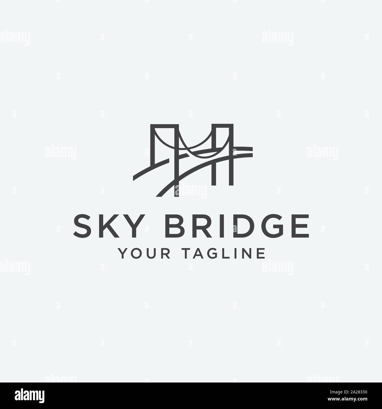 Unique bridge logo design template, bridge linear style logo, memorable ...