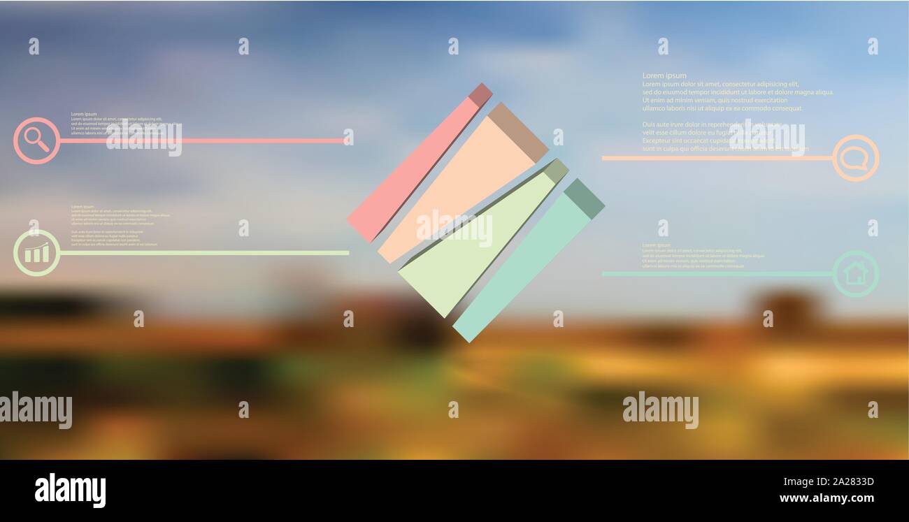 3D illustration infographic template. The embossed cube is vertically ...