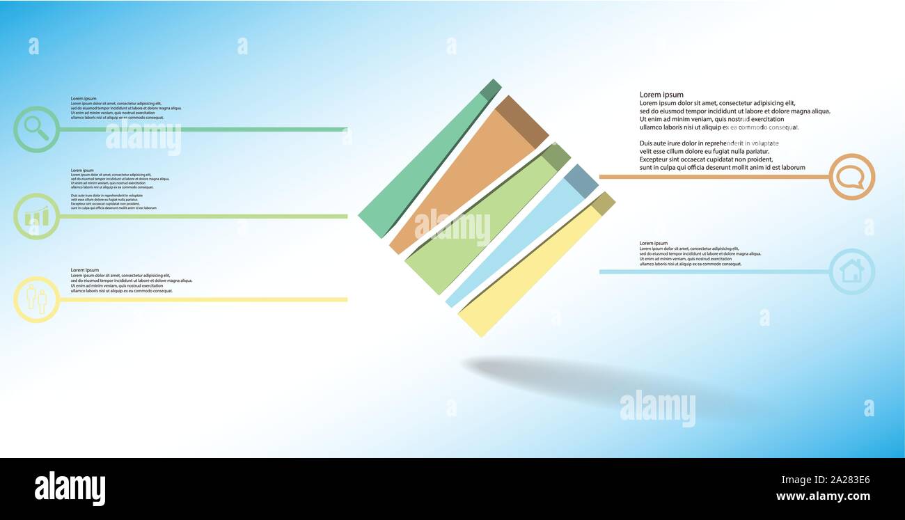 3D illustration infographic template. The embossed cube is vertically ...