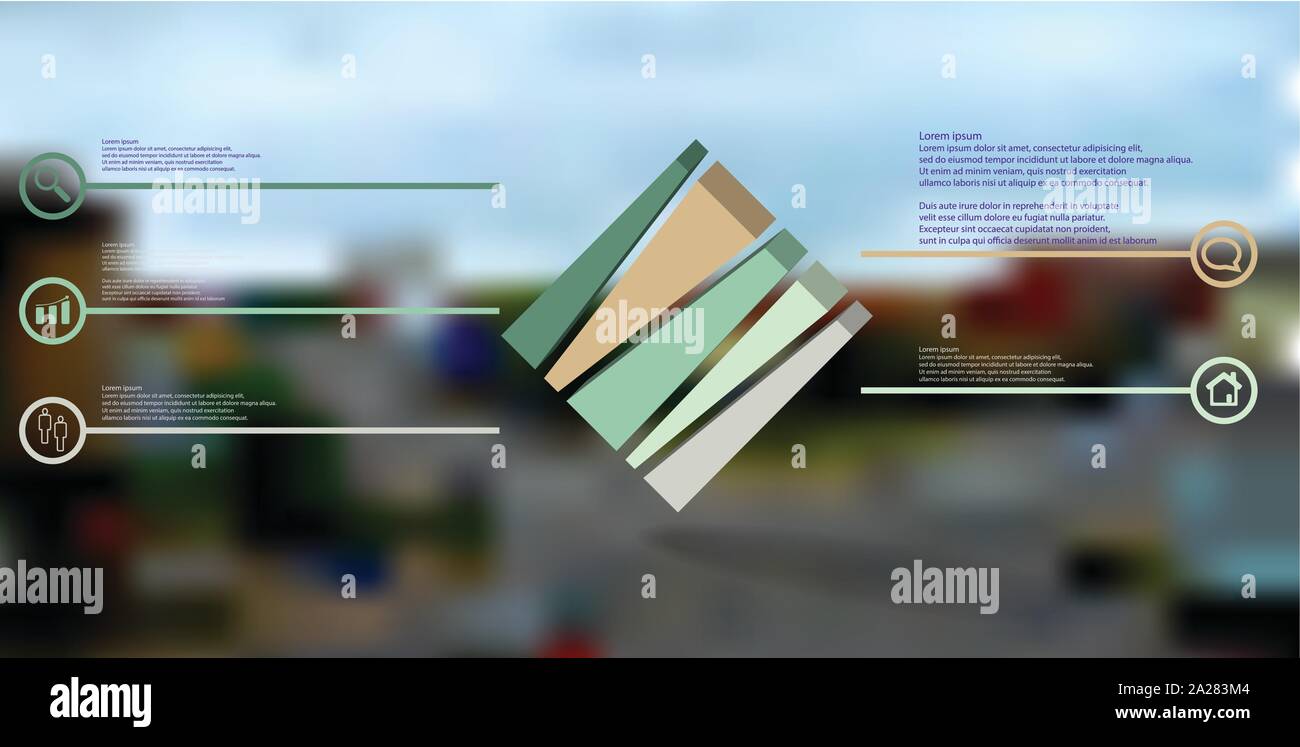 3D illustration infographic template. The embossed cube is vertically ...