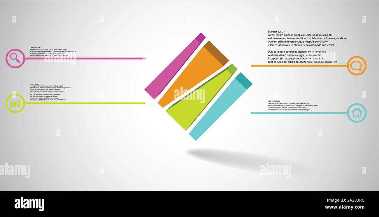 3D illustration infographic template. The embossed cube is vertically ...