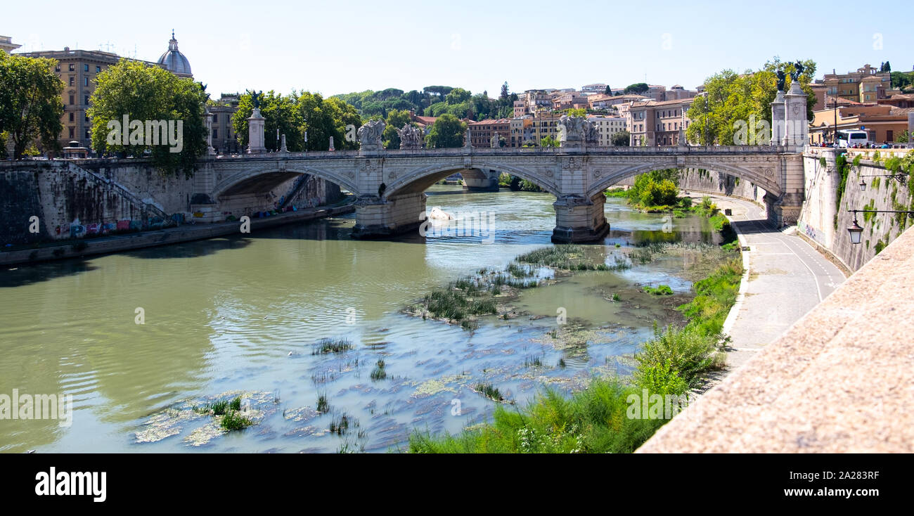 Three arched bridge linking prosperous Rome to the wealthy Vatican City ...