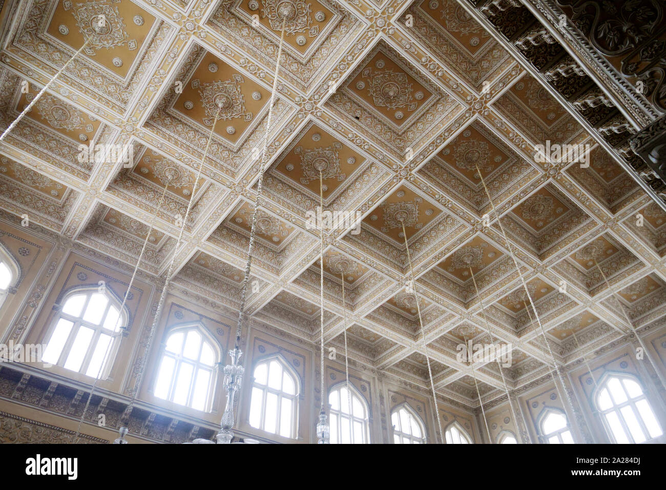 CEILING OF THE DARBAR HALL OF THE Chowmahalla PALACE Hyderabad ...
