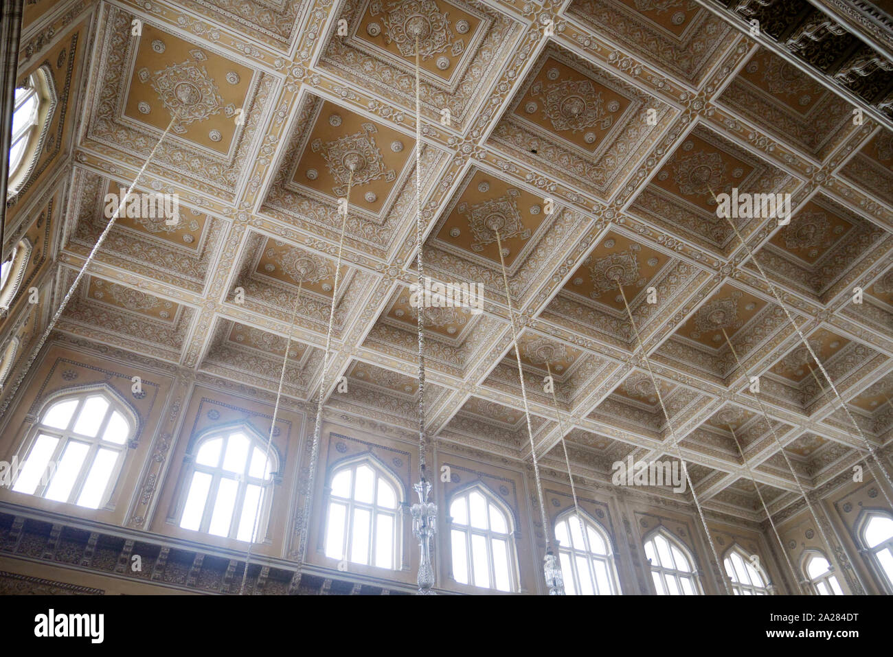 CEILING OF THE DARBAR HALL OF THE Chowmahalla PALACE Hyderabad ...