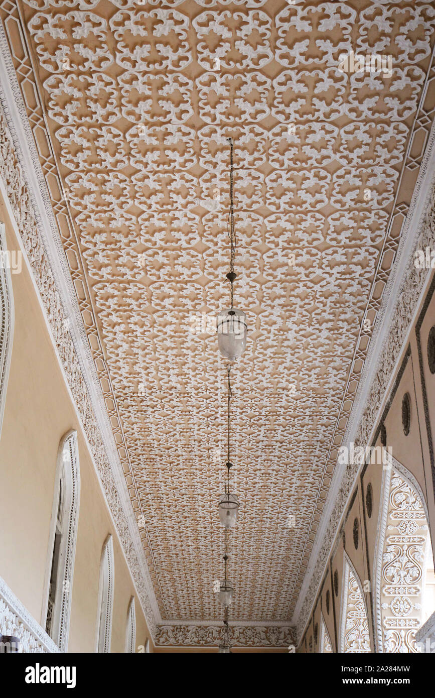CEILING OF THE DARBAR HALL OF THE Chowmahalla PALACE Hyderabad ...