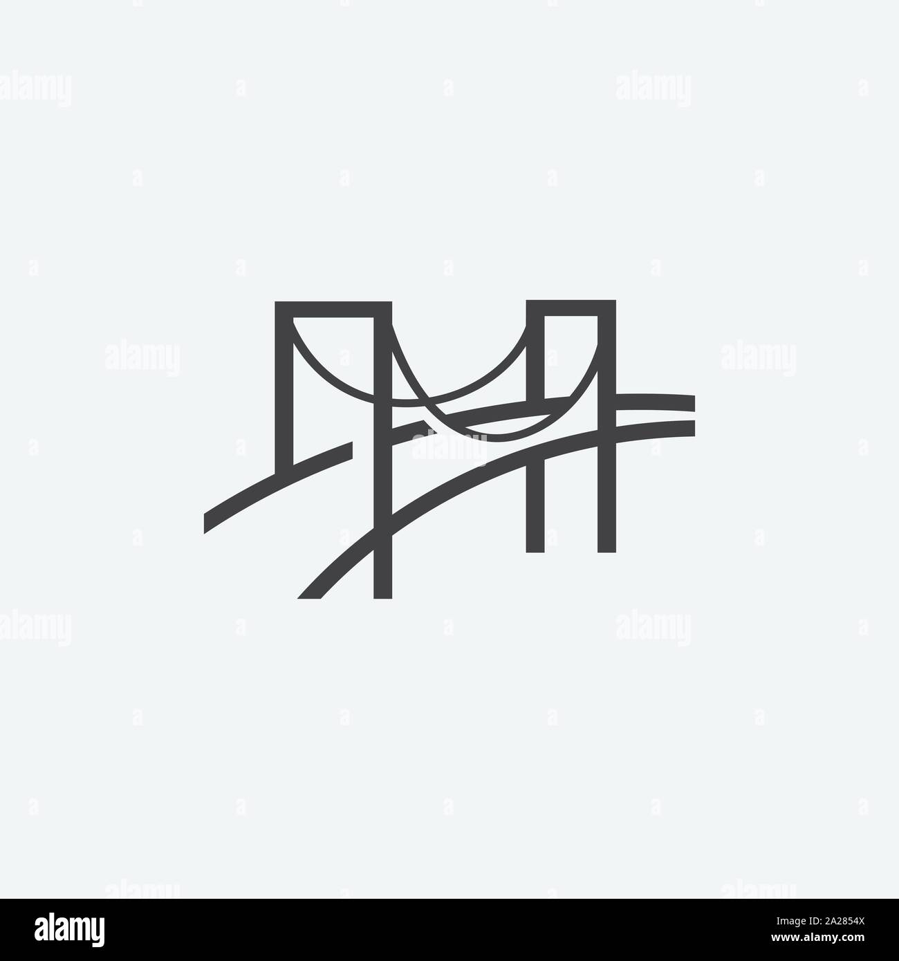 Unique bridge logo design template, bridge linear style logo, memorable ...