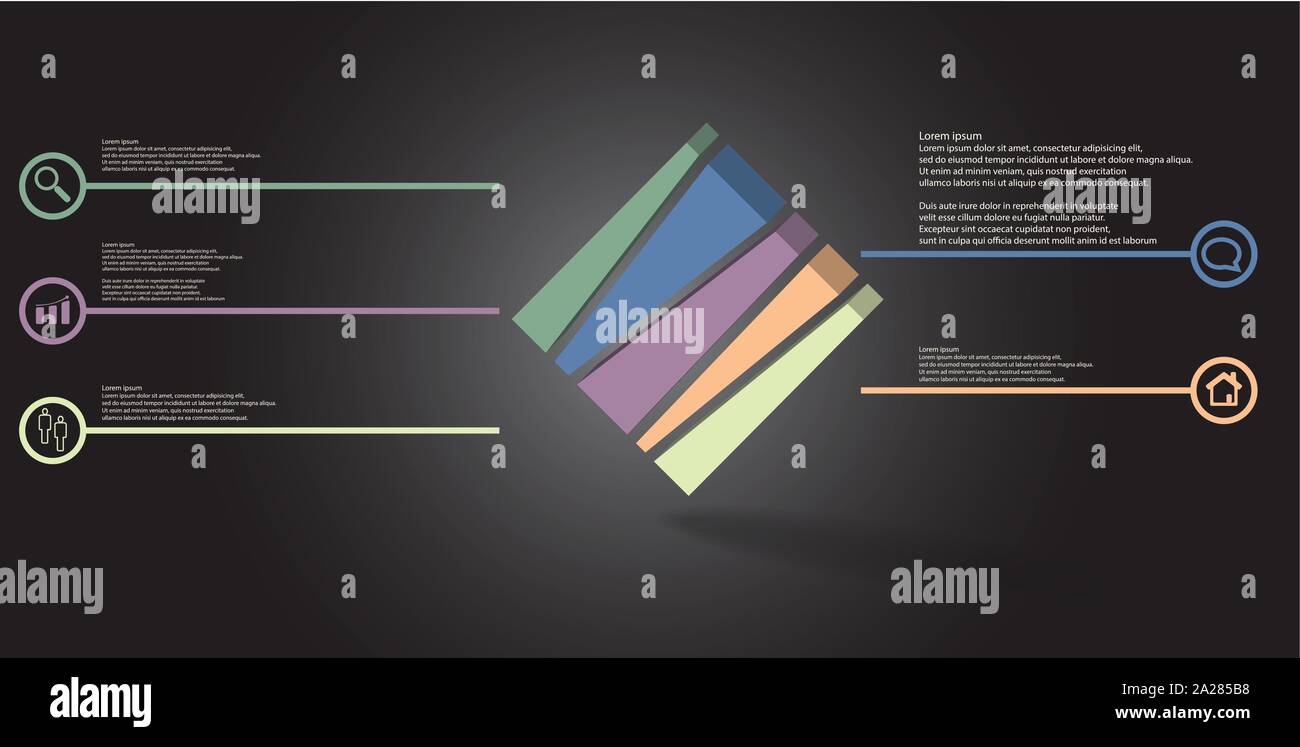 3D illustration infographic template. The embossed cube is vertically ...