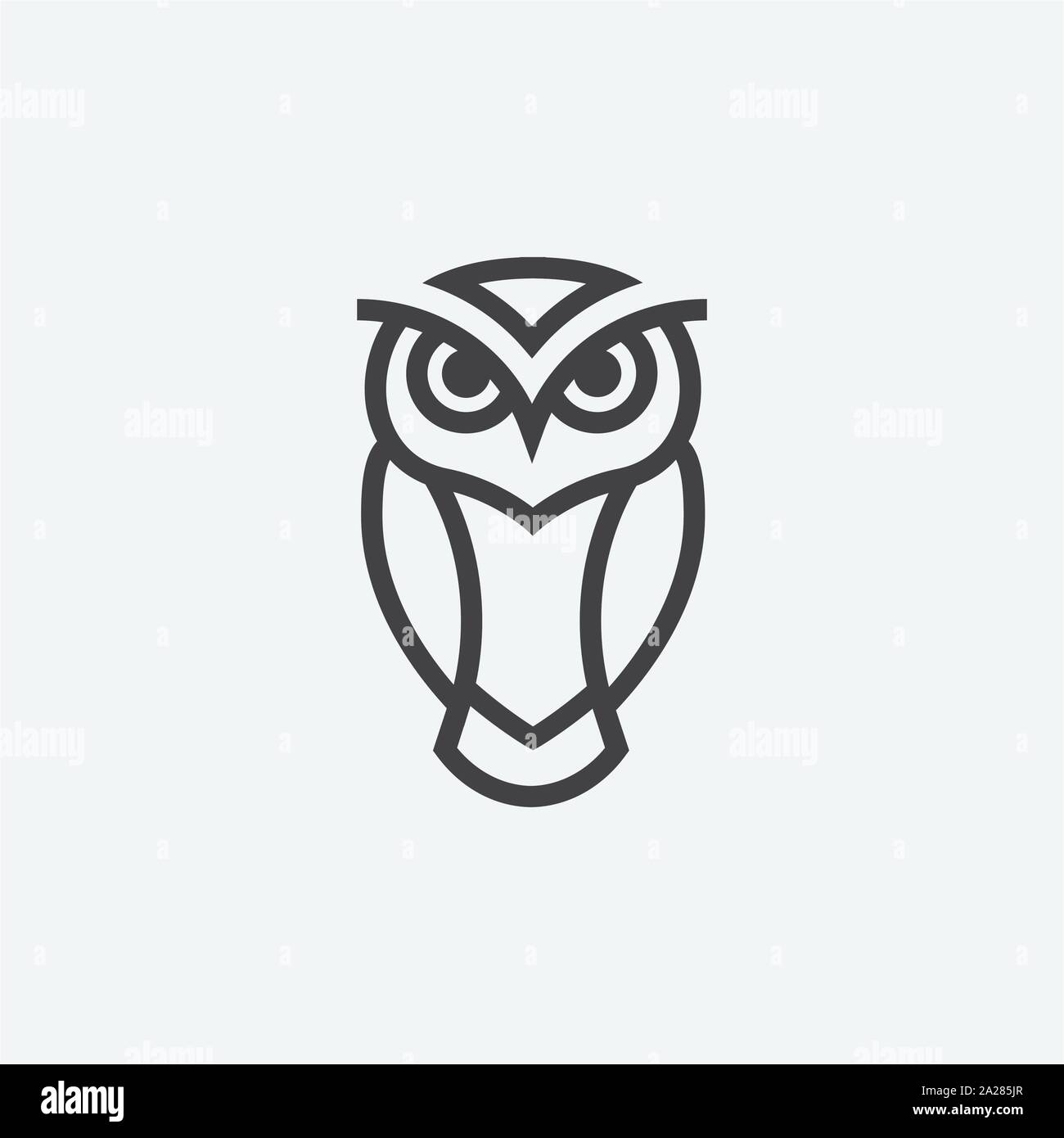 owl linear logo tempalte, owl linear mascot design, owl character ...