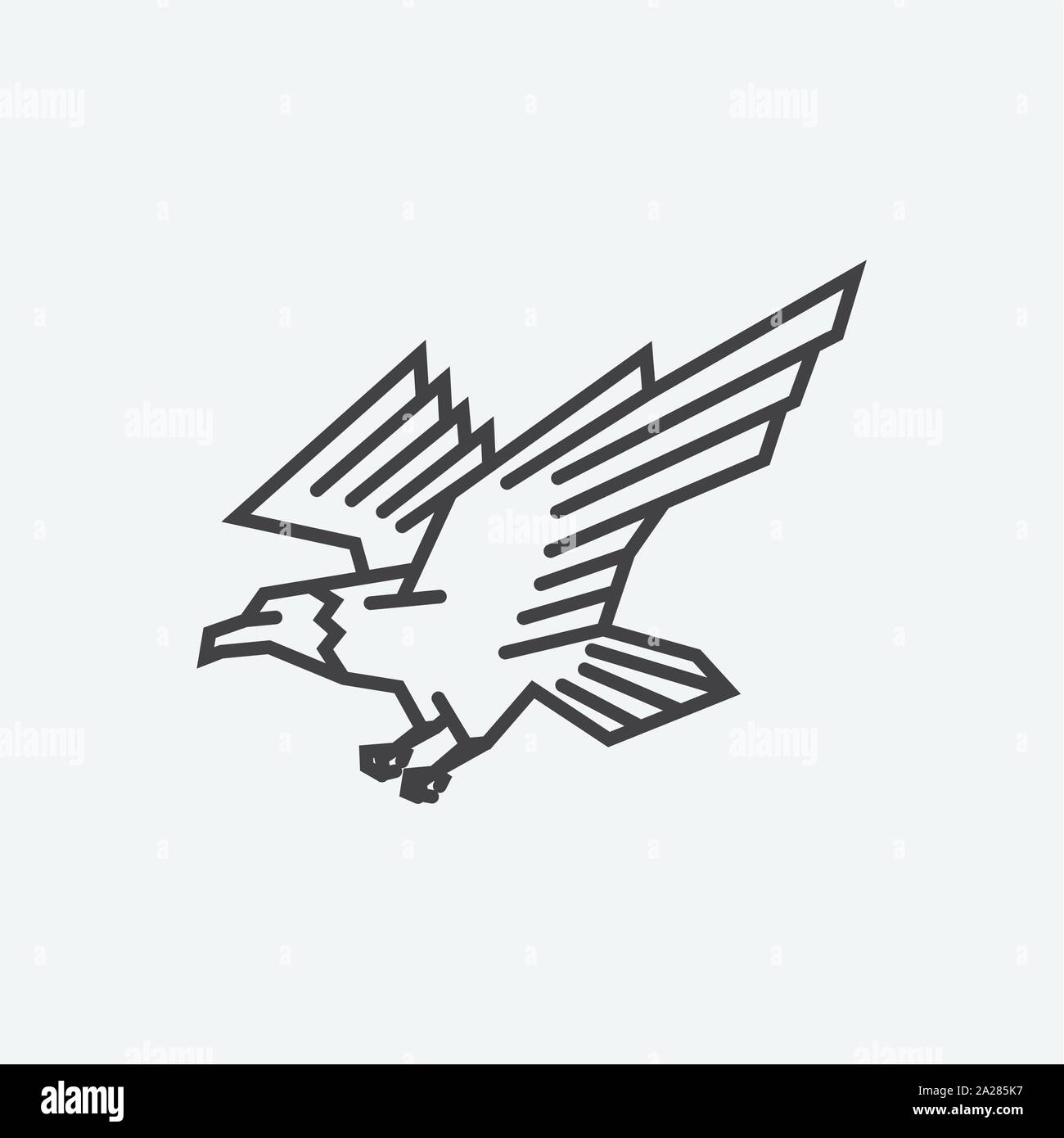 eagle icon linear style design illustration, hawk icon design, eagle ...