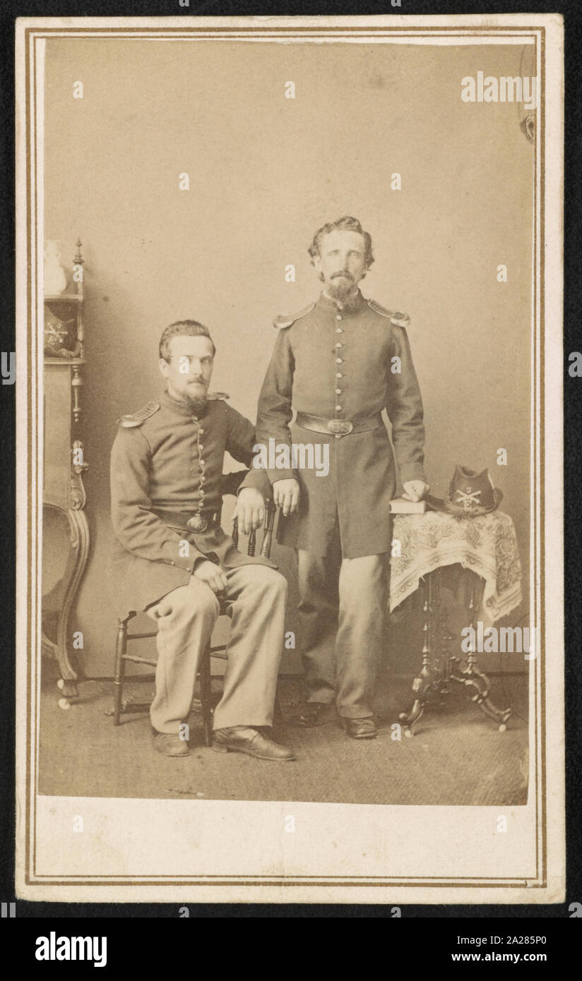 Private Cline Morris of Co. E, 3rd Pennsylvania Heavy Artillery Regiment and unidentified ...