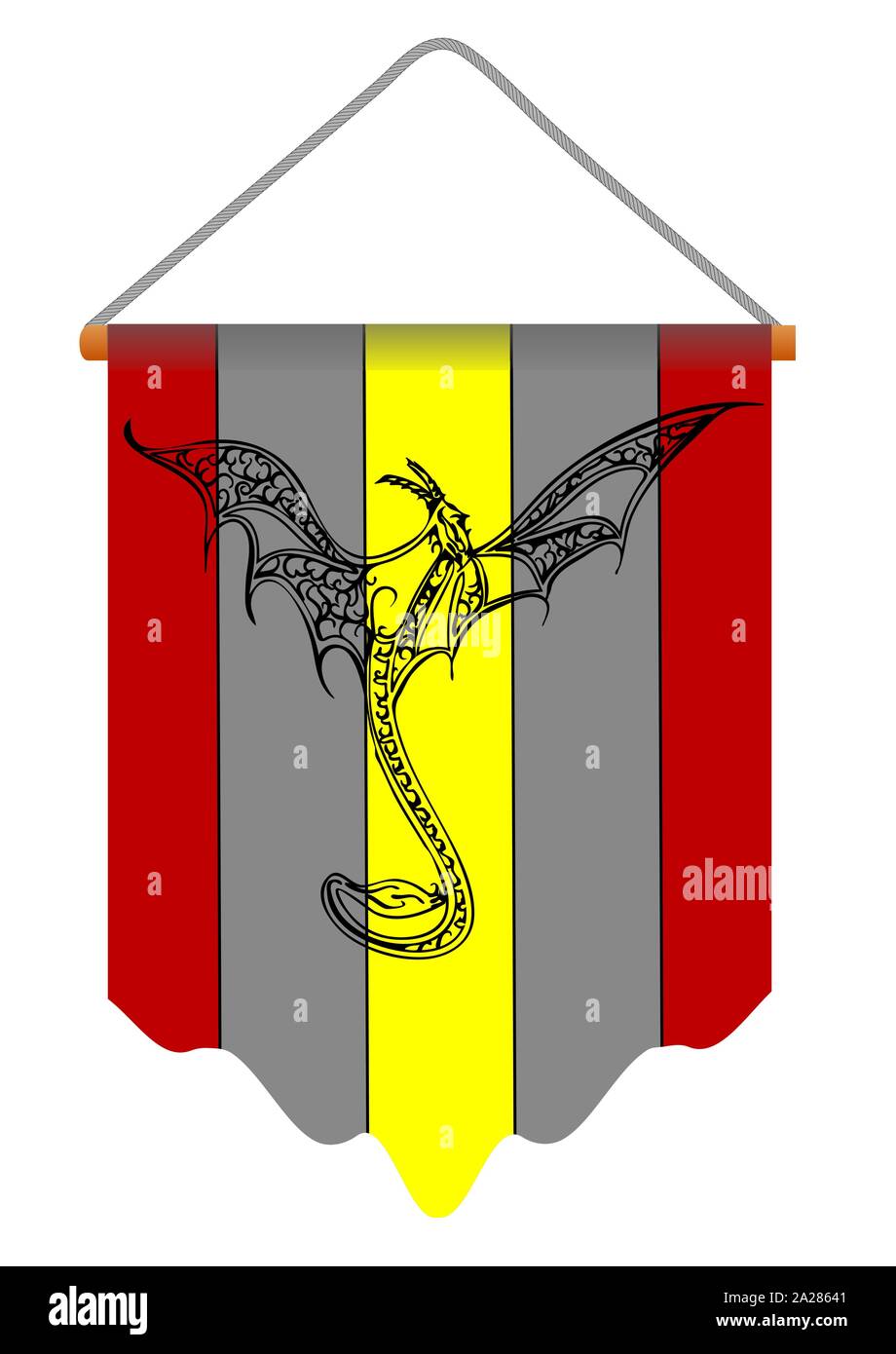 antique banner with dragon isolated on a white Stock Vector Image & Art ...