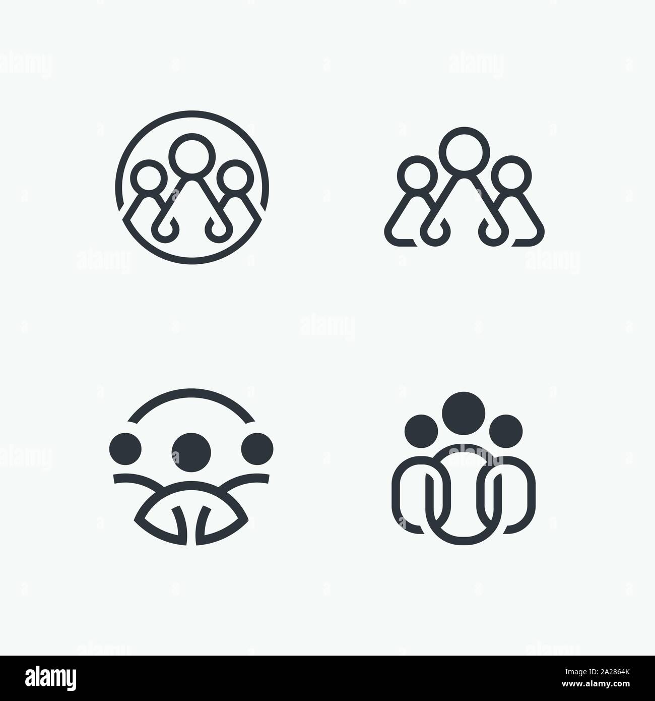 people linear icon set, team leader icon set, team leader icon ...